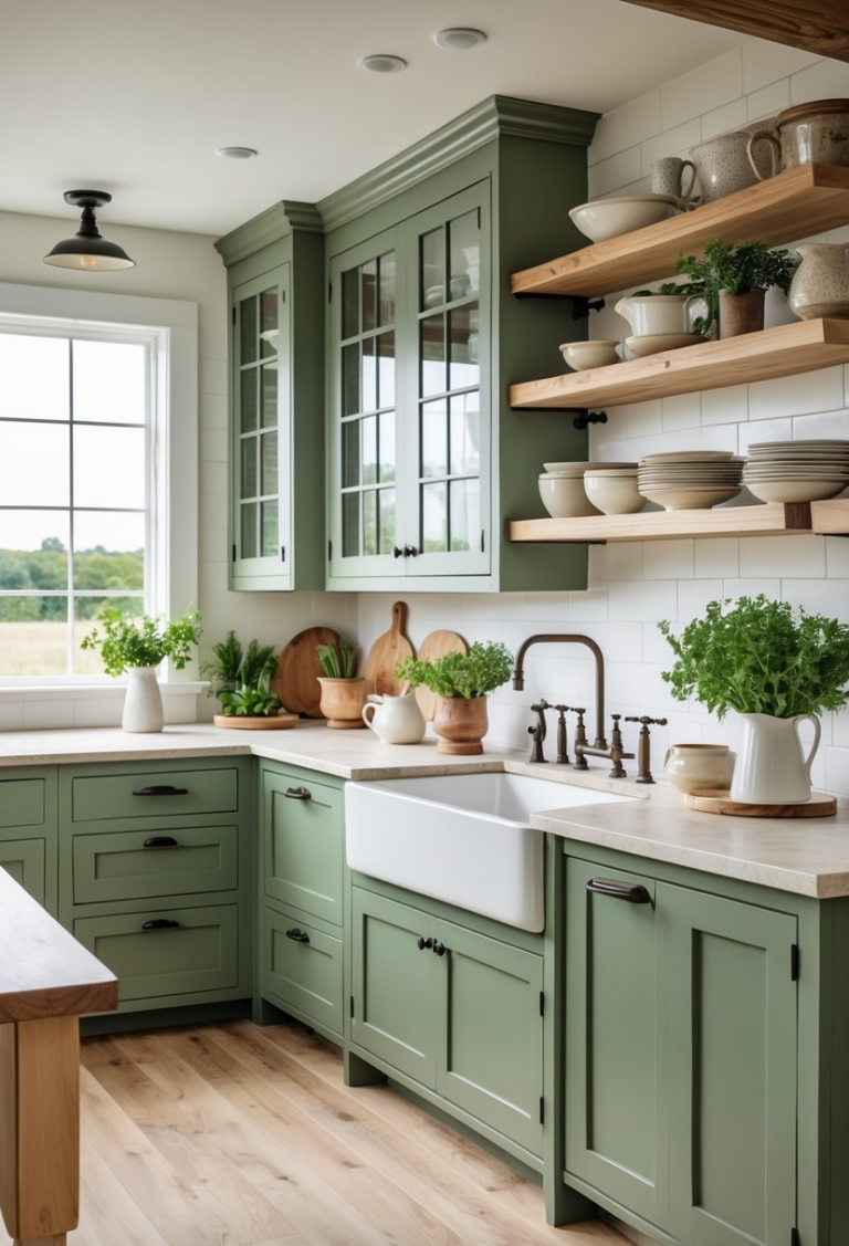 19 Green Farmhouse Kitchen Ideas That Transform Your Home Into a Rustic ...